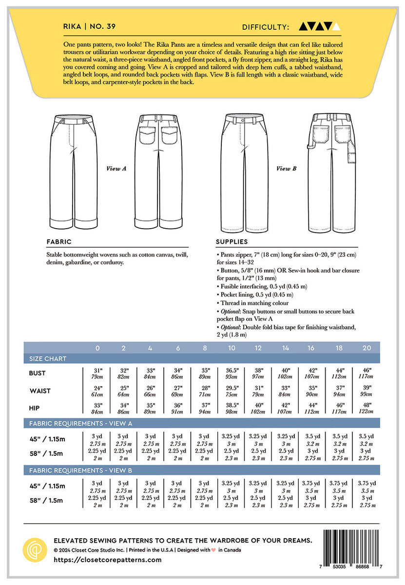 Rika Pants Pattern – EWE fine fiber goods