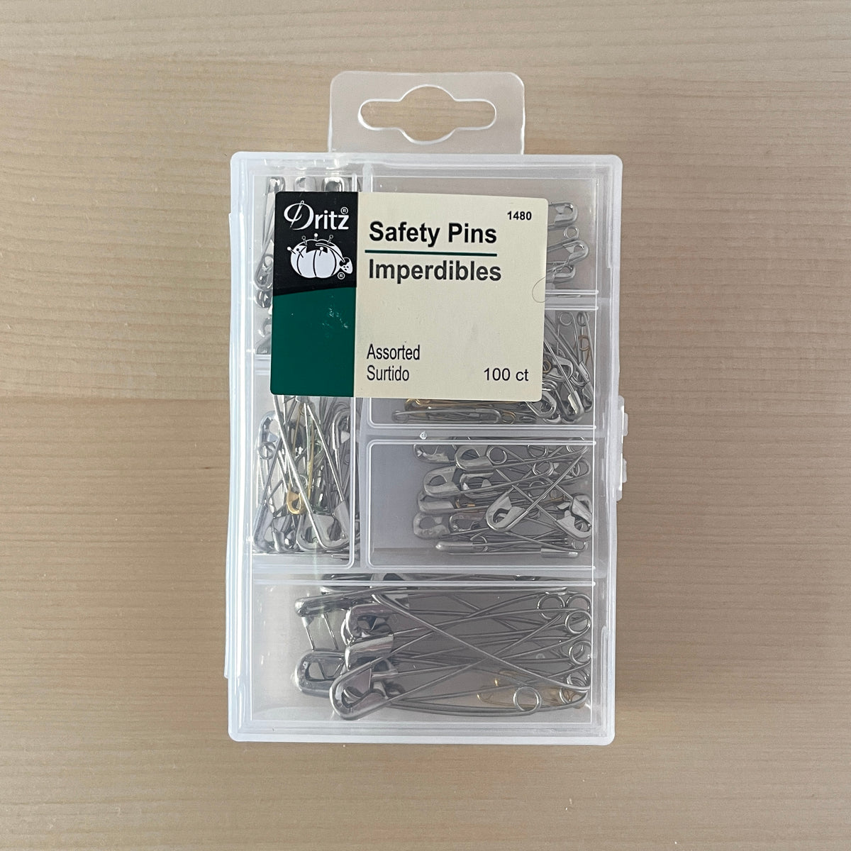 100 Assorted Safety Pins – EWE fine fiber goods