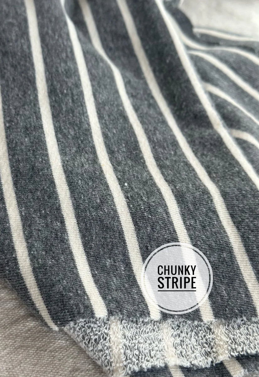 Cotton Blend Stripes Large Loop French Terry by the 1/4 yard – EWE fine ...